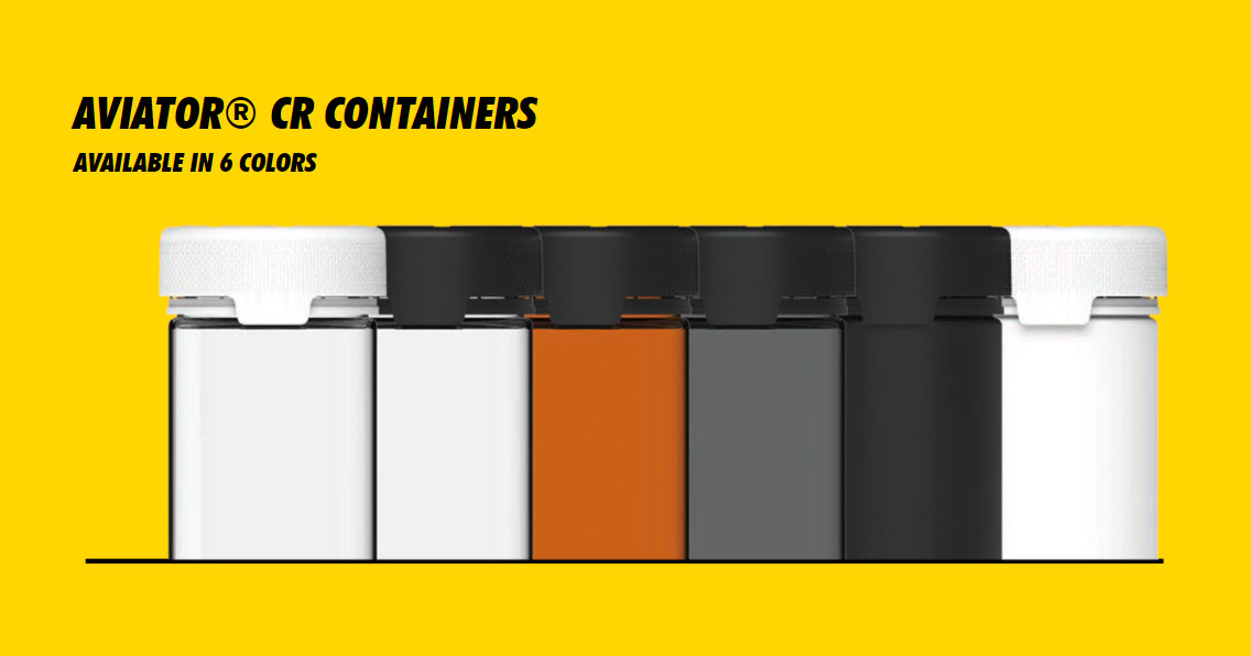 1oz (30cc) Aviator Container (Clear Natural Bottle with Opaque White ...